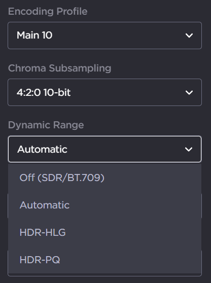 Video Encoder Settings